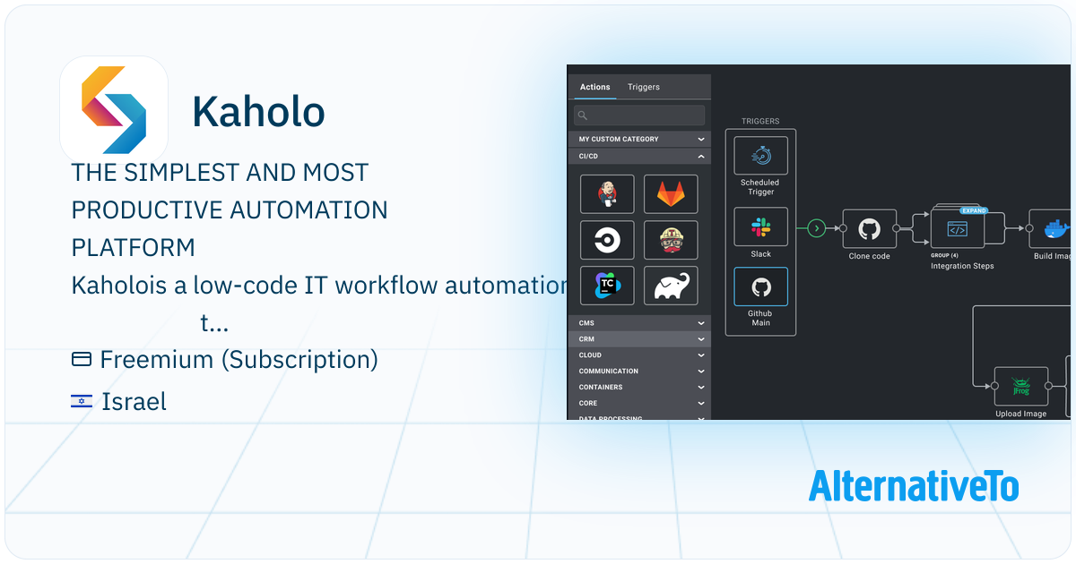Kaholo: Low-code IT workflow automation tool that enables any Developer ...