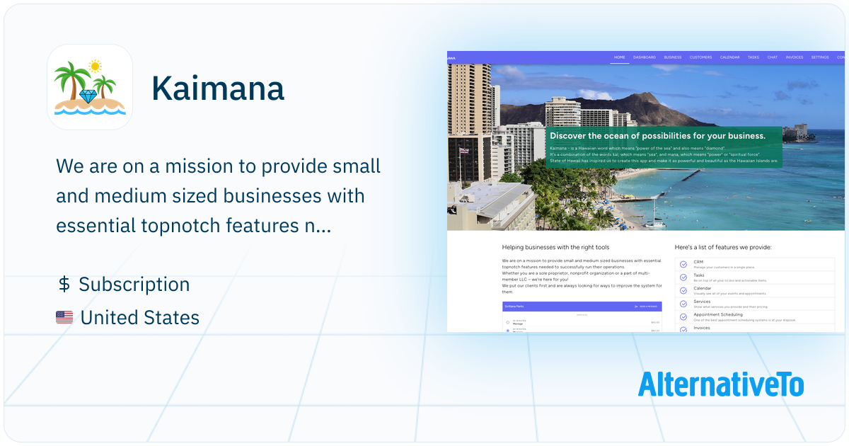 Kaimana: Helping businesses with the right tools - CRM, Tasks, Calendar ...