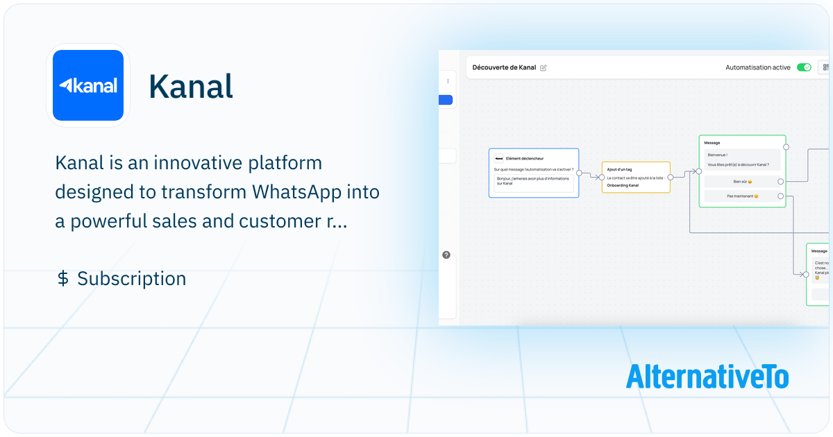 Kanal: Transform your WhatsApp into sales machine | AlternativeTo