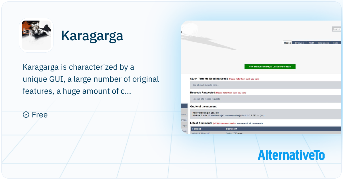 Karagarga: Retro tracker which specializes in older media content ...