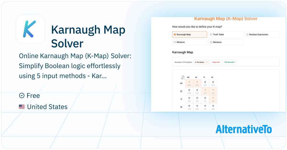 Karnaugh Map Solver: : Simplify Boolean expressions from Truth Tables ...
