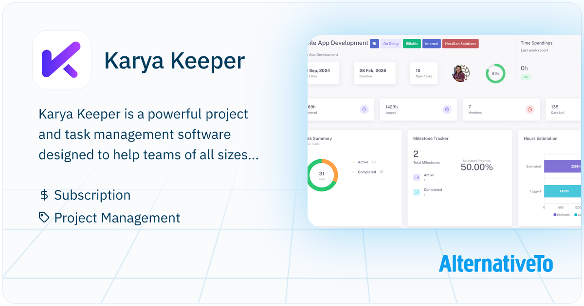 Karya Keeper: A project management software that helps teams plan ...