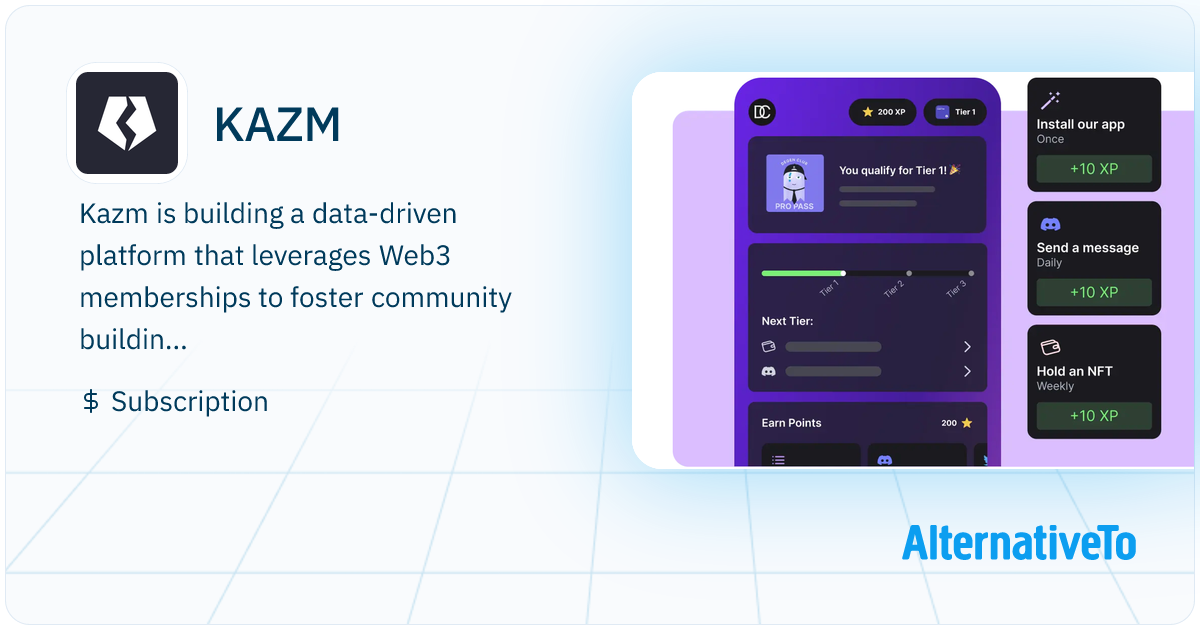 KAZM: The #1 Web3 Community on-boarding tool | AlternativeTo
