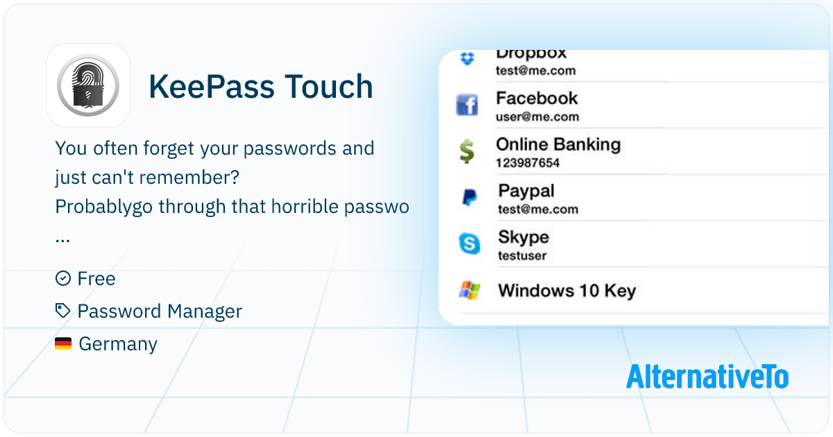 KeePass Touch: Password manager compatible with all KeePass Desktop ...