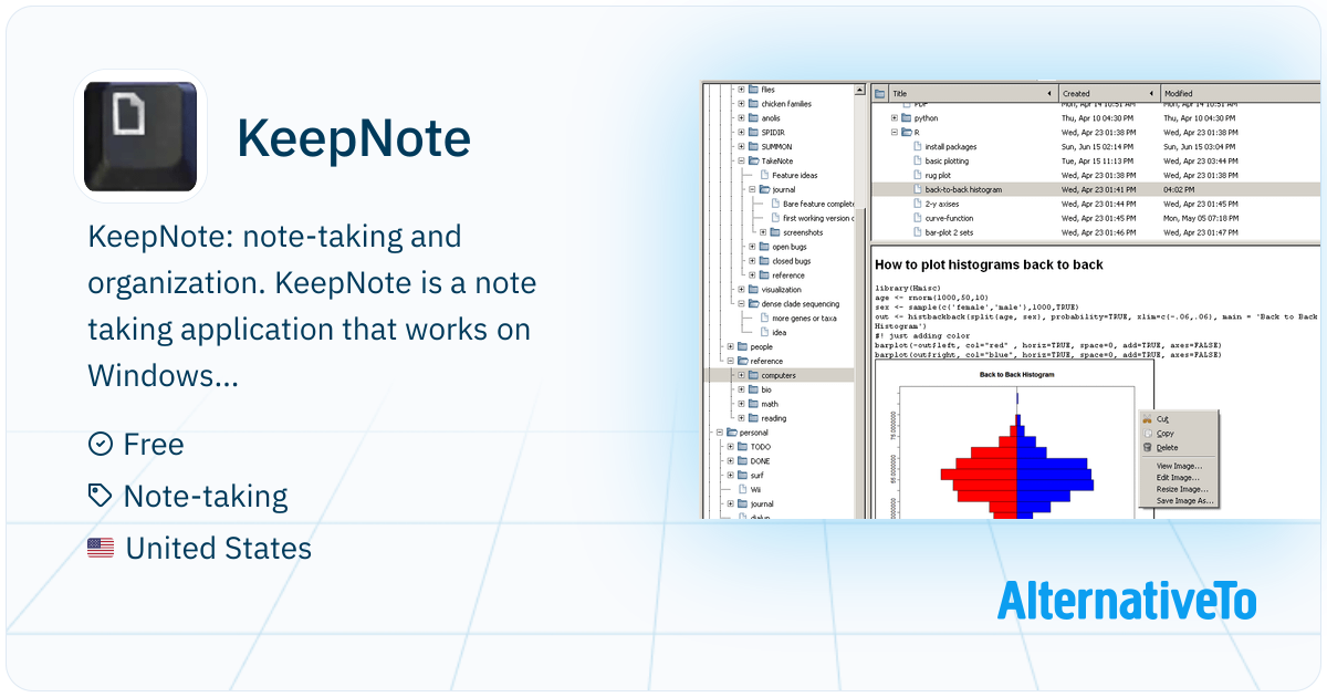 KeepNote: : note-taking and organization | AlternativeTo