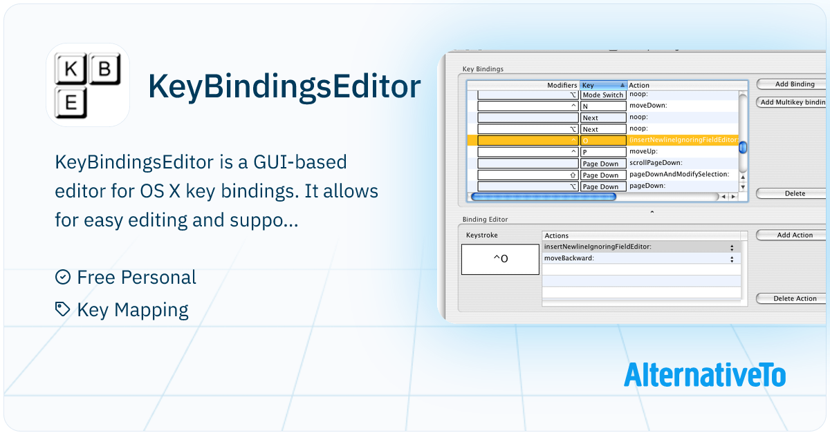 KeyBindingsEditor: GUI-based editor for OS X | AlternativeTo