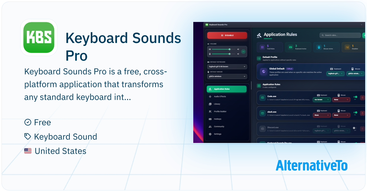 Keyboard Sounds Pro: A free desktop app that plays customizable ...