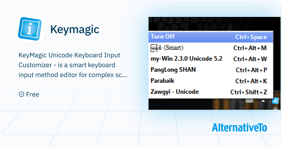 Keymagic: KeyMagic Unicode Keyboard Input Customizer - is a | AlternativeTo