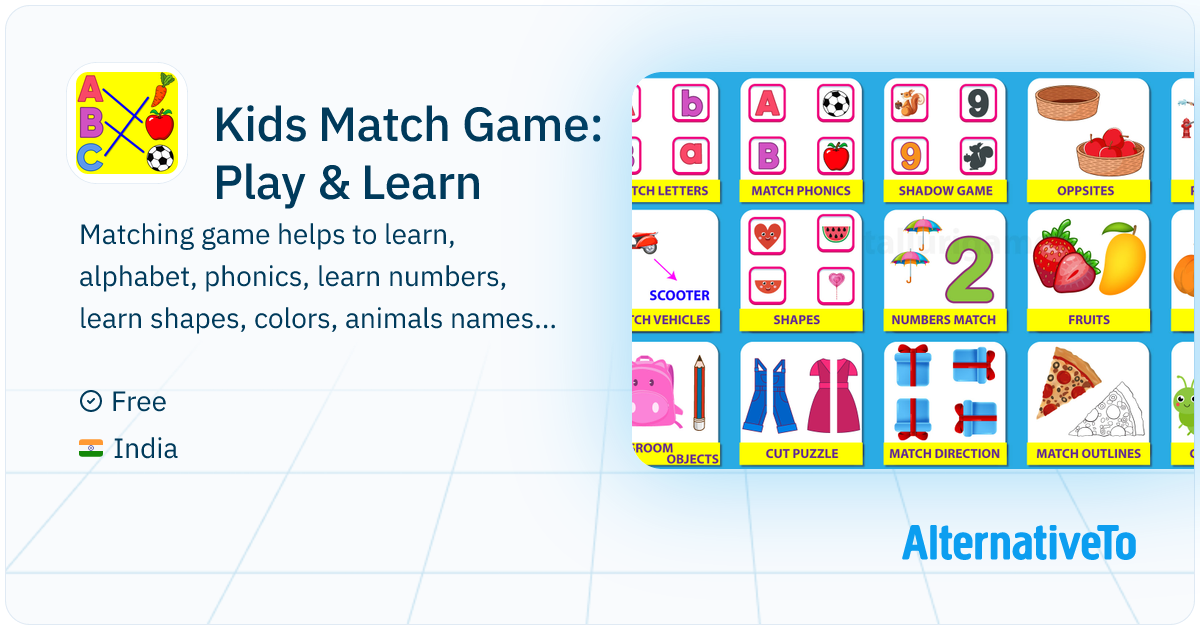 Kids Match Game: Play & Learn: Matching game helps to learn, alphabet ...