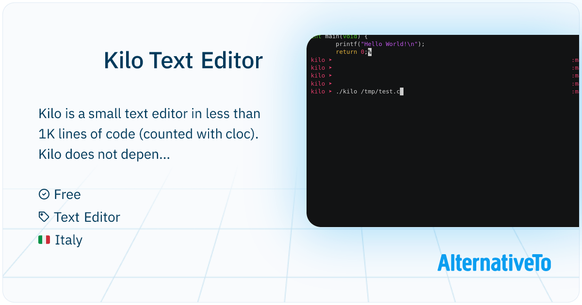 Kilo Text Editor: A text editor in less than 1000 LOC with syntax ...