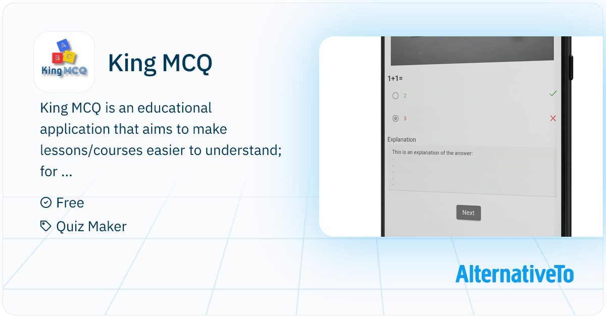 King MCQ: Educational application that allows you to easily create and ...