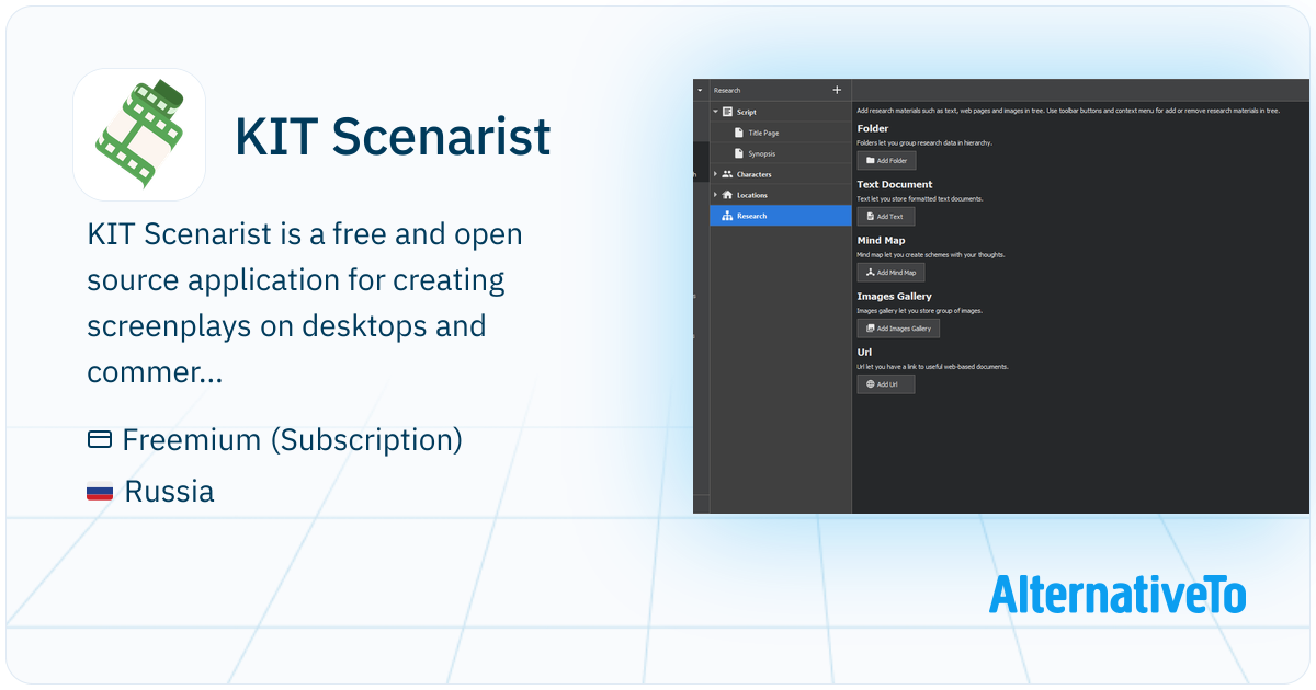 KIT Scenarist: Simple and powerful application for writing screenplays ...