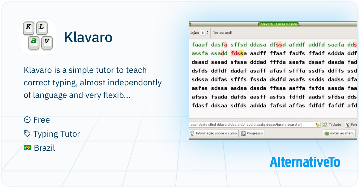 Klavaro: Simple tutor to teach correct | AlternativeTo