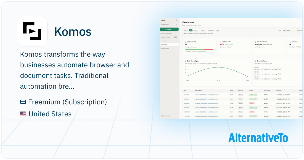 Komos: Turns screen recordings and narrated demos into self-healing ...