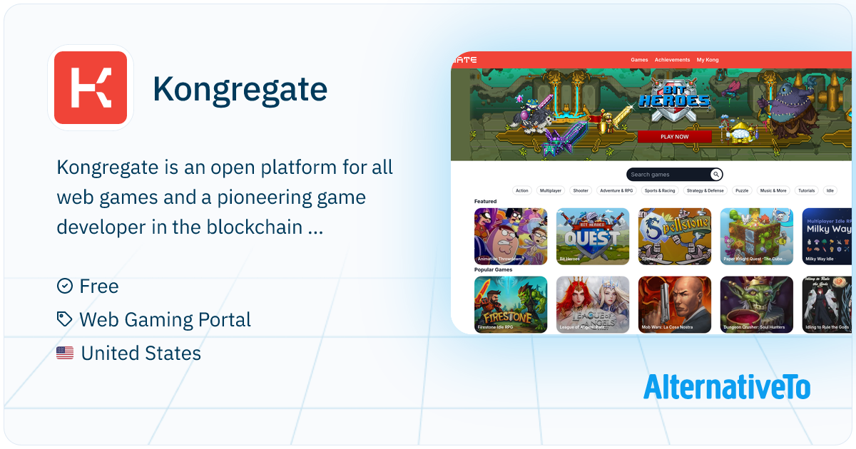 Kongregate: Open web gaming platform with blockchain focus | AlternativeTo