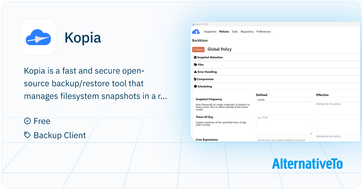 Kopia: Fast and secure open-source backup/restore tool that manages ...