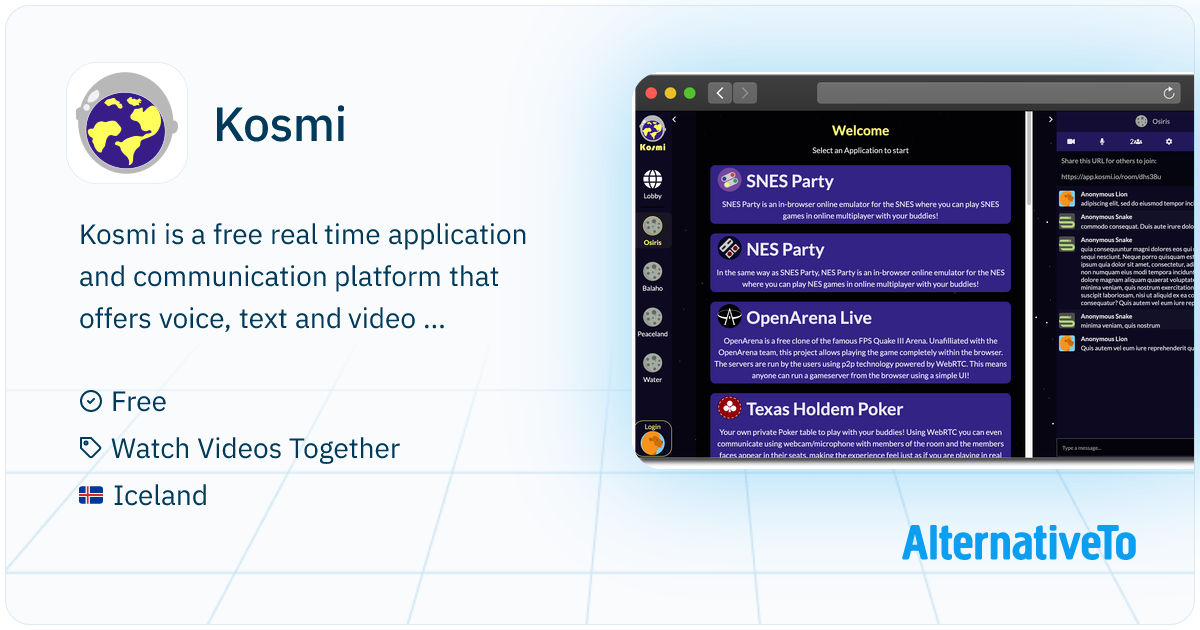 Kosmi: Free real time application and communication platform that ...