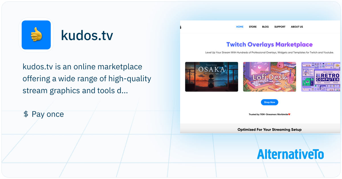 kudos.tv: Design Marketplace for Twitch & YouTube Streamers | AlternativeTo