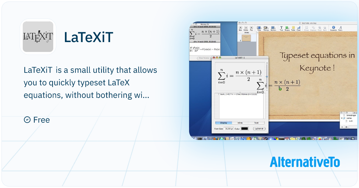 LaTeXiT: Small utility that allows you to | AlternativeTo