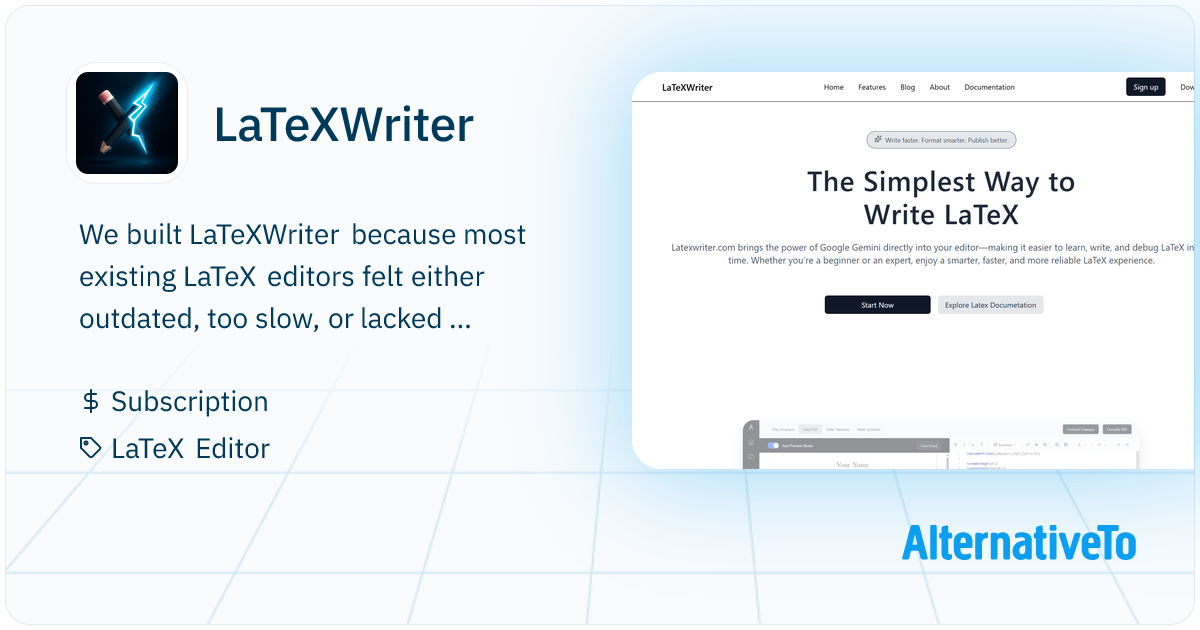 LaTeXWriter: LaTeX Writer — a fast, collaborative LaTeX editor ...