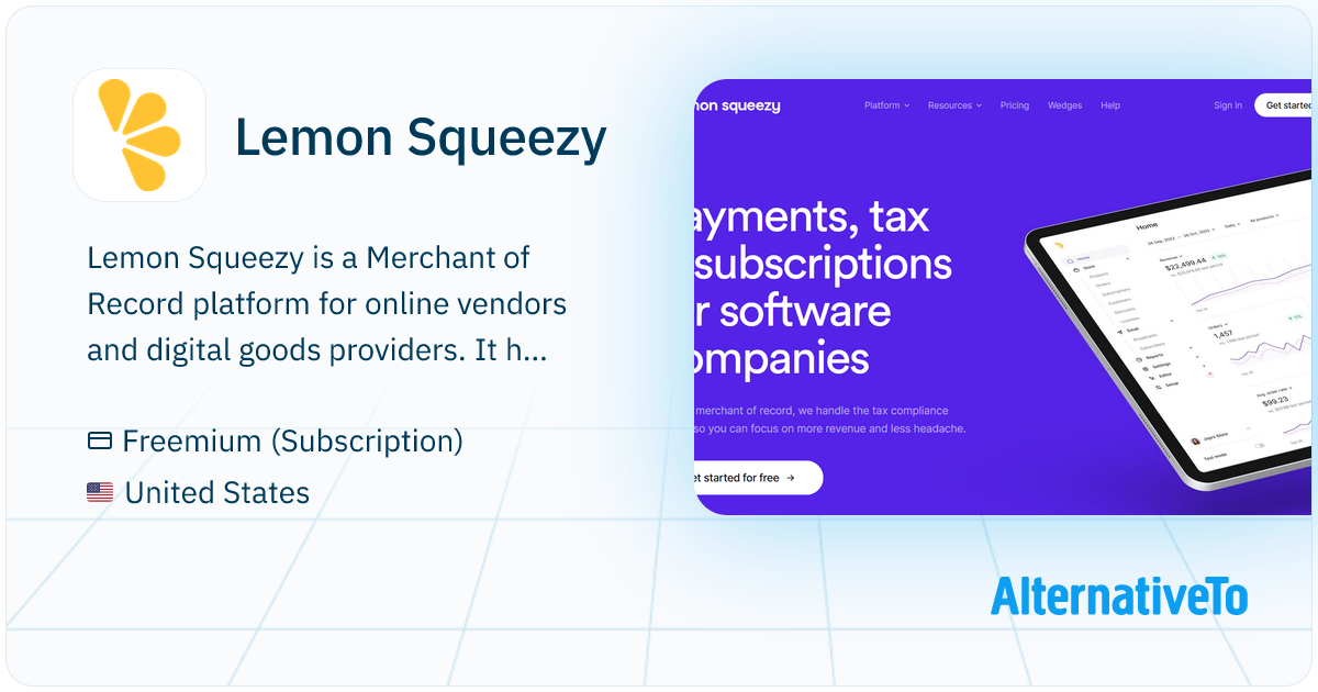 Lemon Squeezy: Global digital sales, payment processing, tax and fraud ...