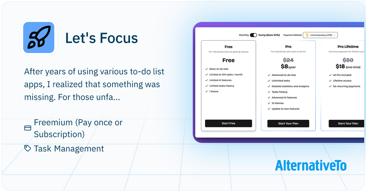Let's Focus: Modern, simple, and powerful to-do list app that helps you ...