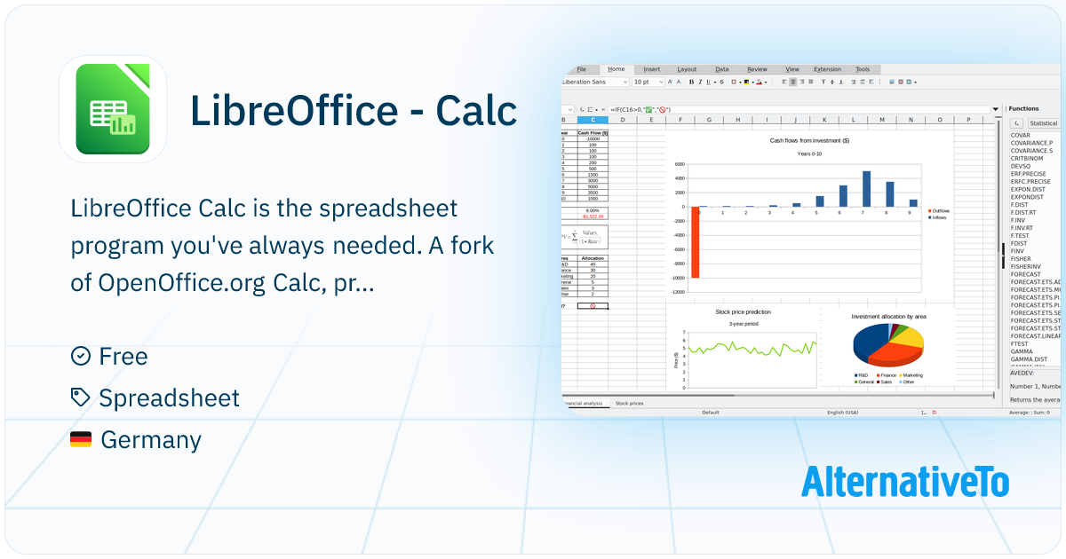 LibreOffice - Calc: Open-source cross-platform spreadsheet program ...