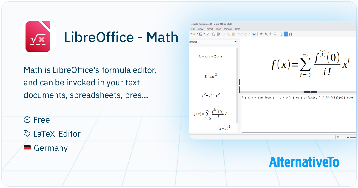 LibreOffice - Math: Formula editor for LibreOffice that allows you to ...