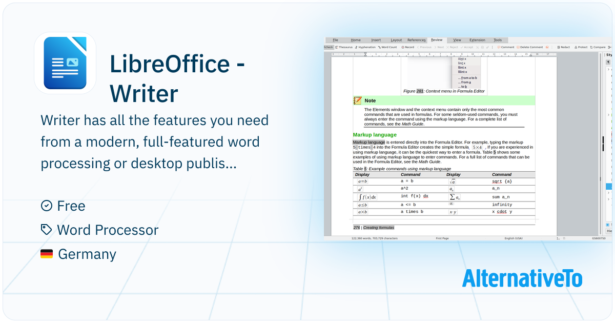 LibreOffice - Writer: Versatile open-source word processor with rich ...
