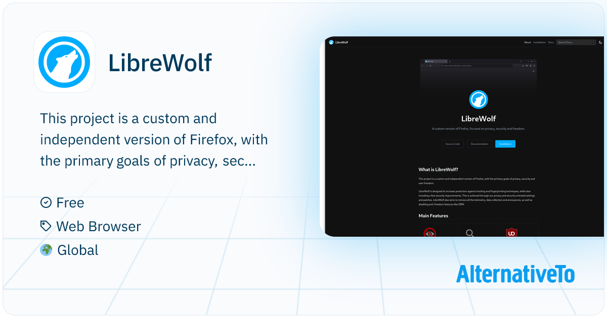 LibreWolf: Privacy and security-focused independent browser | AlternativeTo