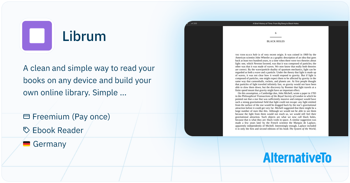 Librum: A clean and simple way to read your books on any | AlternativeTo