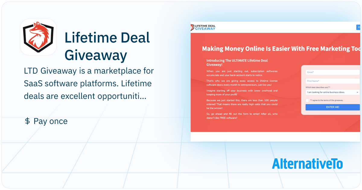 Lifetime Deal Giveaway: LTD Giveaway is a marketplace for SaaS software ...
