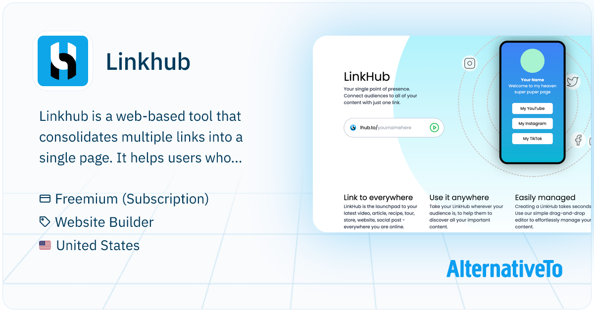 Linkhub: Single customizable page for sharing all important links ...