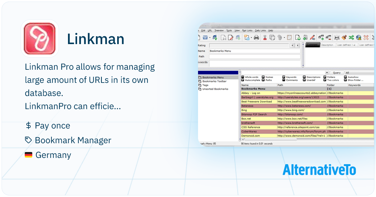 Linkman: Pro allows for managing large amount of | AlternativeTo