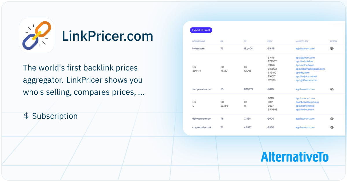 LinkPricer.com: The world's first backlink prices aggregator ...