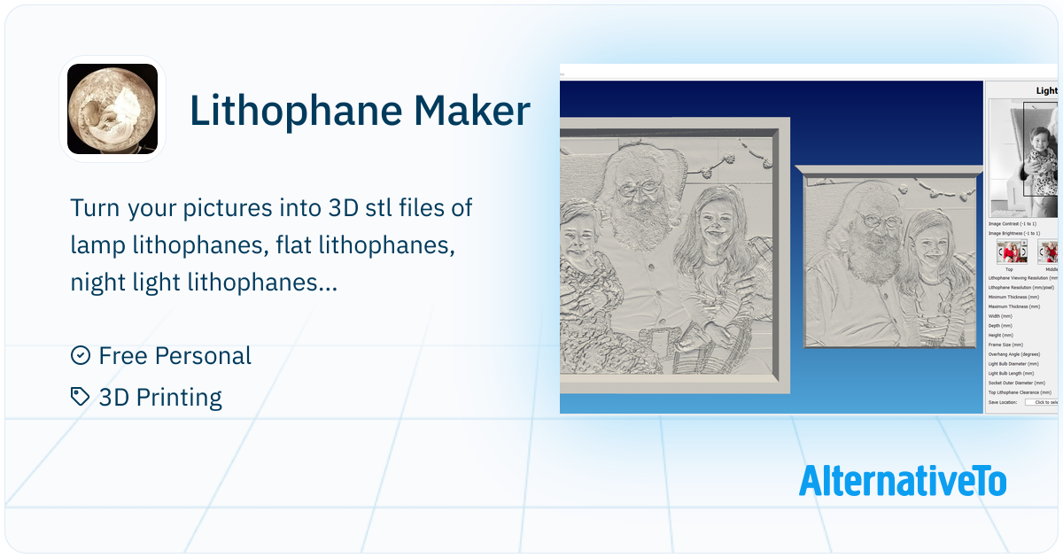 Lithophane Maker: Turn your pictures into 3D stl files of lamp ...