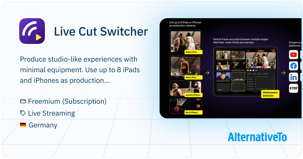 Live Cut Switcher: Live Video Switcher for iPad and iPhone. | AlternativeTo