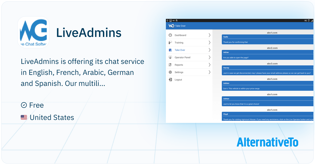 LiveAdmins: Is offering its chat service in English, French, Arabic ...