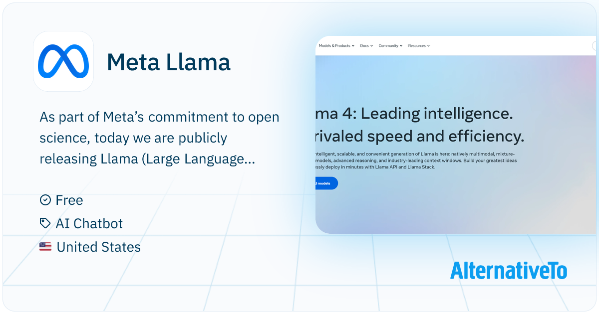Meta Llama: Meta's group of large language models | AlternativeTo