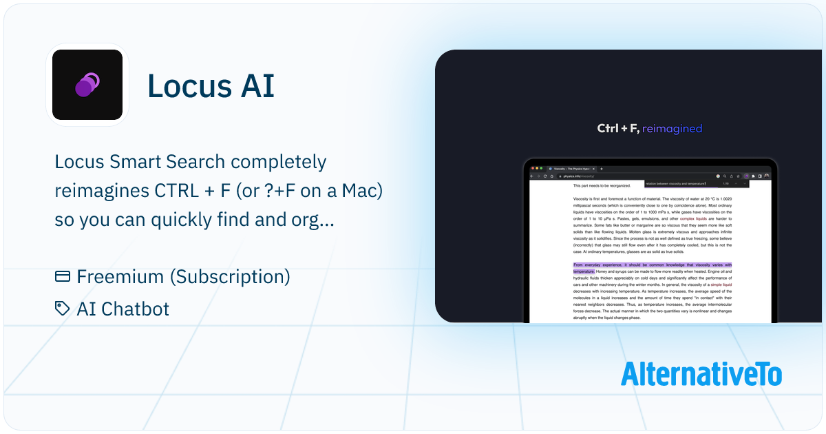 Locus AI: Locus Smart Search completely reimagines CTRL + F | AlternativeTo