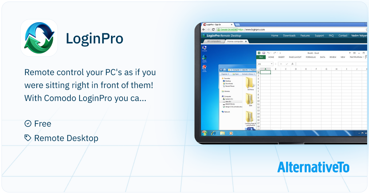LoginPro: Remote control your PC's as if you were | AlternativeTo