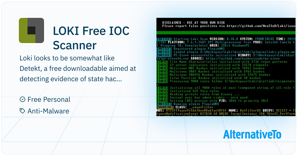 LOKI Free IOC Scanner: LOKI is a free and simple IOC - "Incidents of ...
