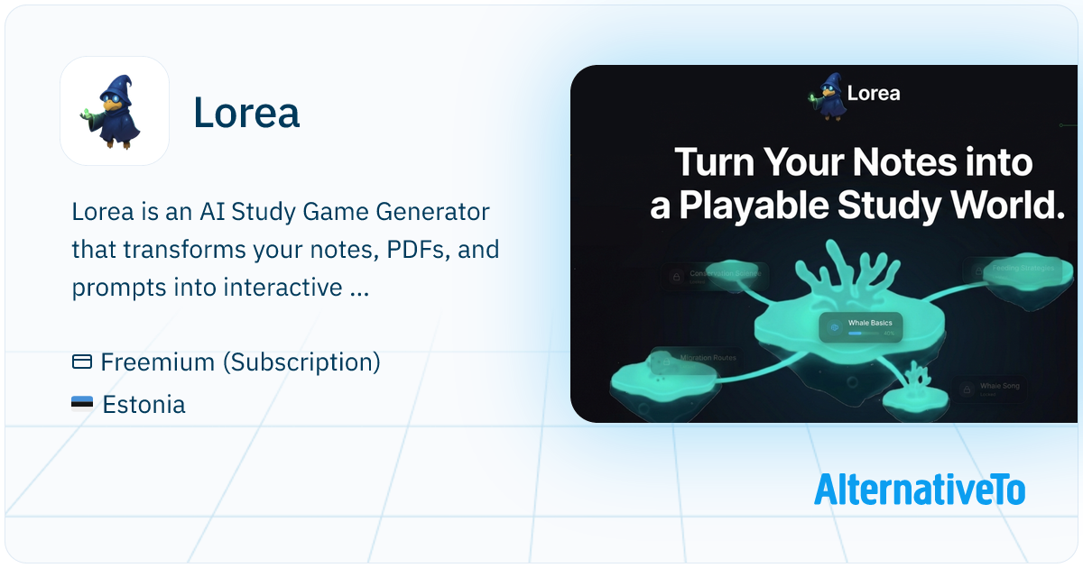 Lorea: The AI Study Game Generator | AlternativeTo