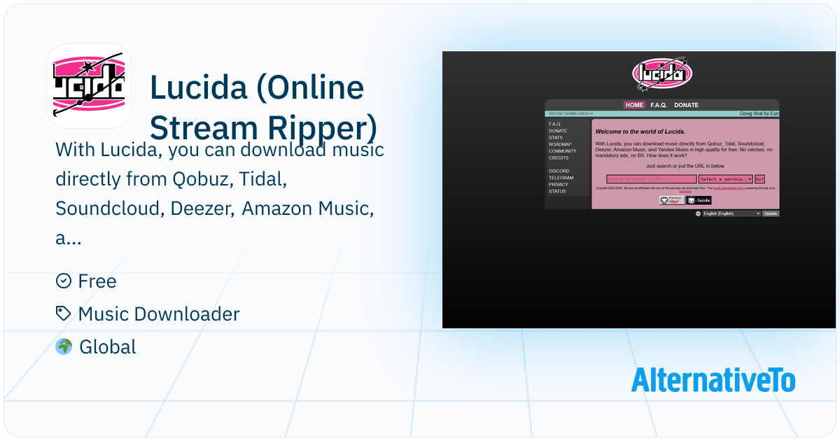 Lucida (Online Stream Ripper): With Lucida, you can download music ...