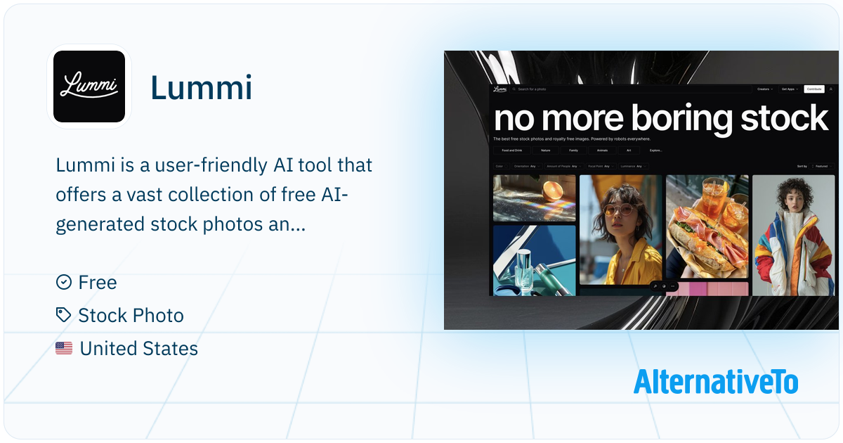 Lummi: AI stock images that won't make you cringe. | AlternativeTo