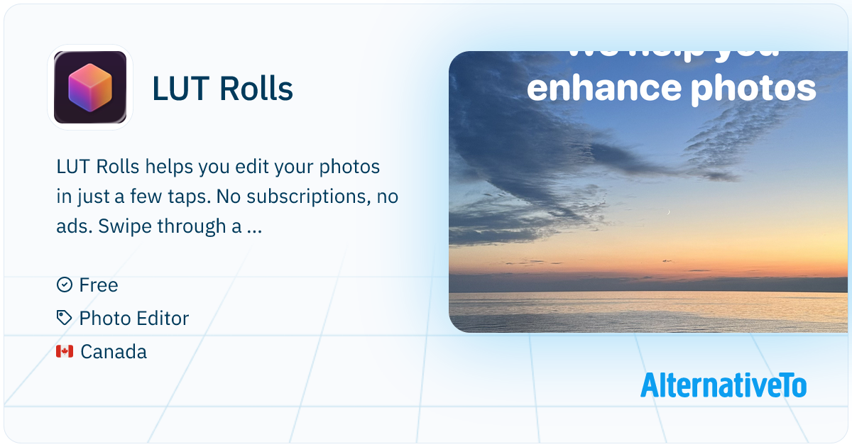 LUT Rolls: Helps you edit your photos in just a | AlternativeTo