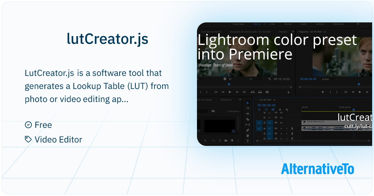lutCreator.js: Convert any color grading into a LUT | AlternativeTo