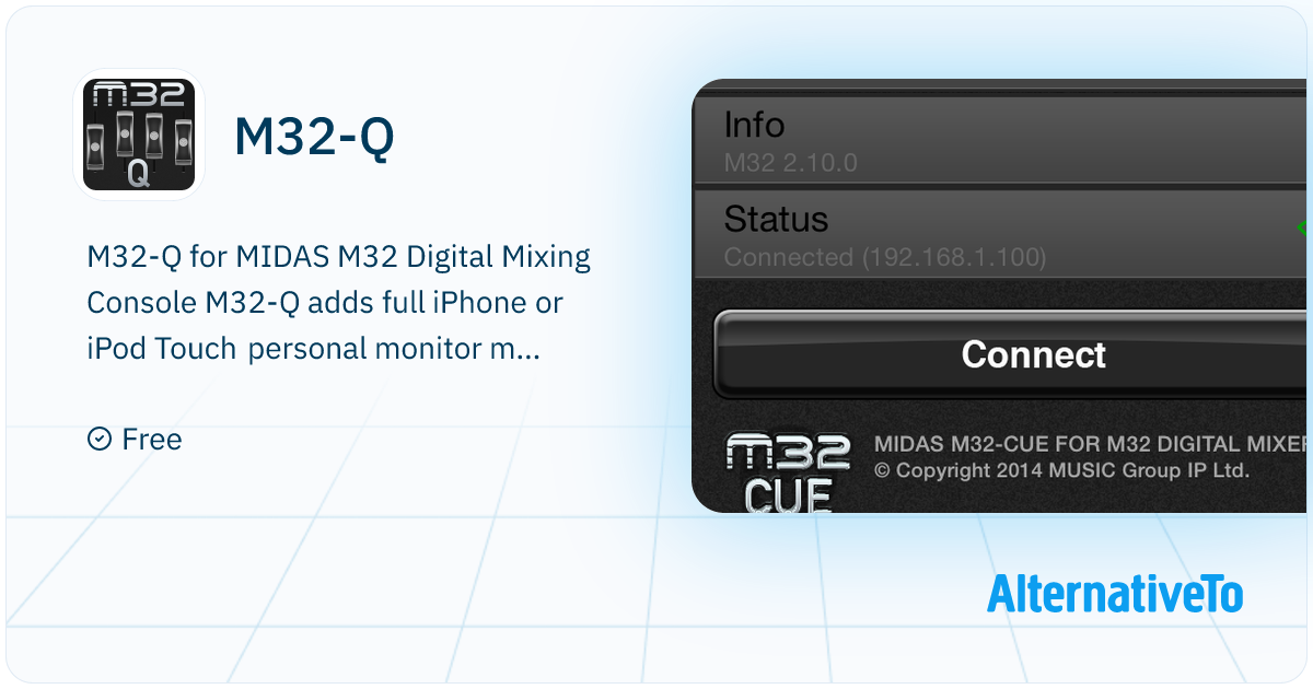 M32-Q: Adds full iPhone or iPod Touch personal monitor mixing ...