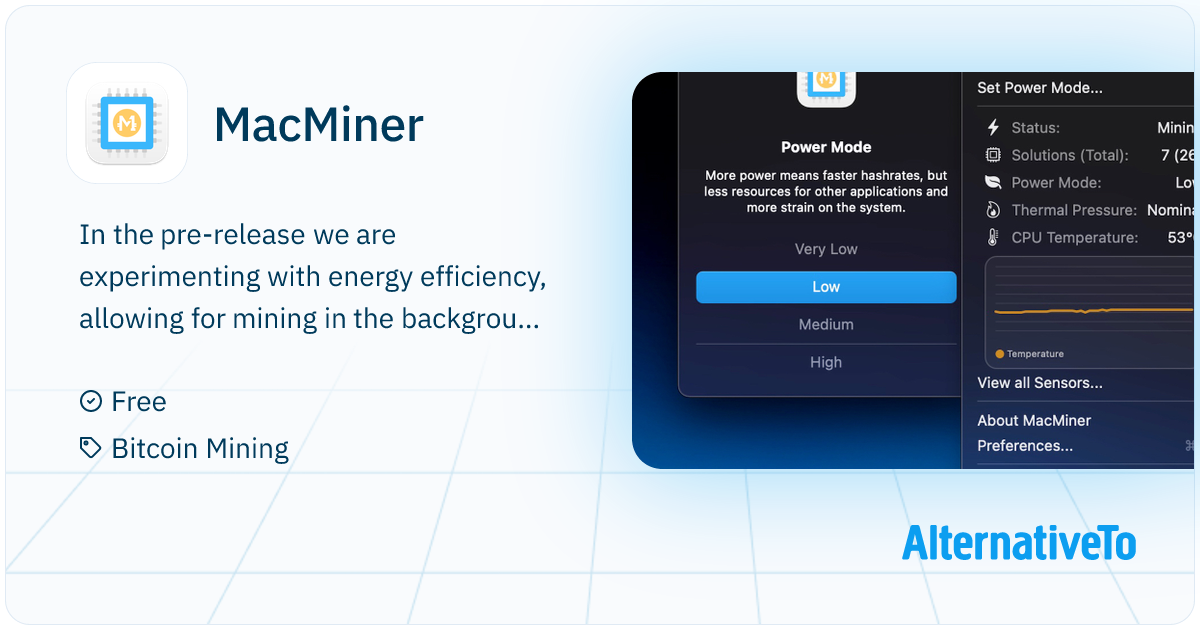 MacMiner: Mining app for Apple Silicon | AlternativeTo