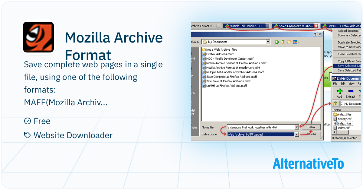 Mozilla Archive Format: Save complete web pages in a single file, using ...